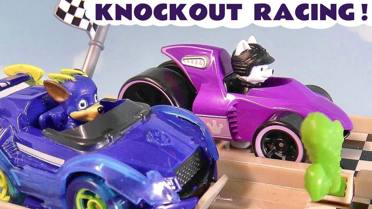 Paw Patrol Mighty Pups Knockout Racing in this Funny Funlings Race Toy ...