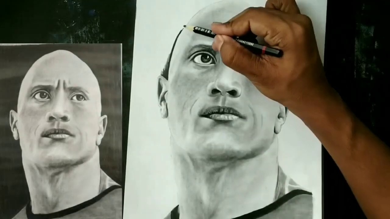 The Rock (Dwayne Johnson) drawing tutorial trailer video__ full video ...