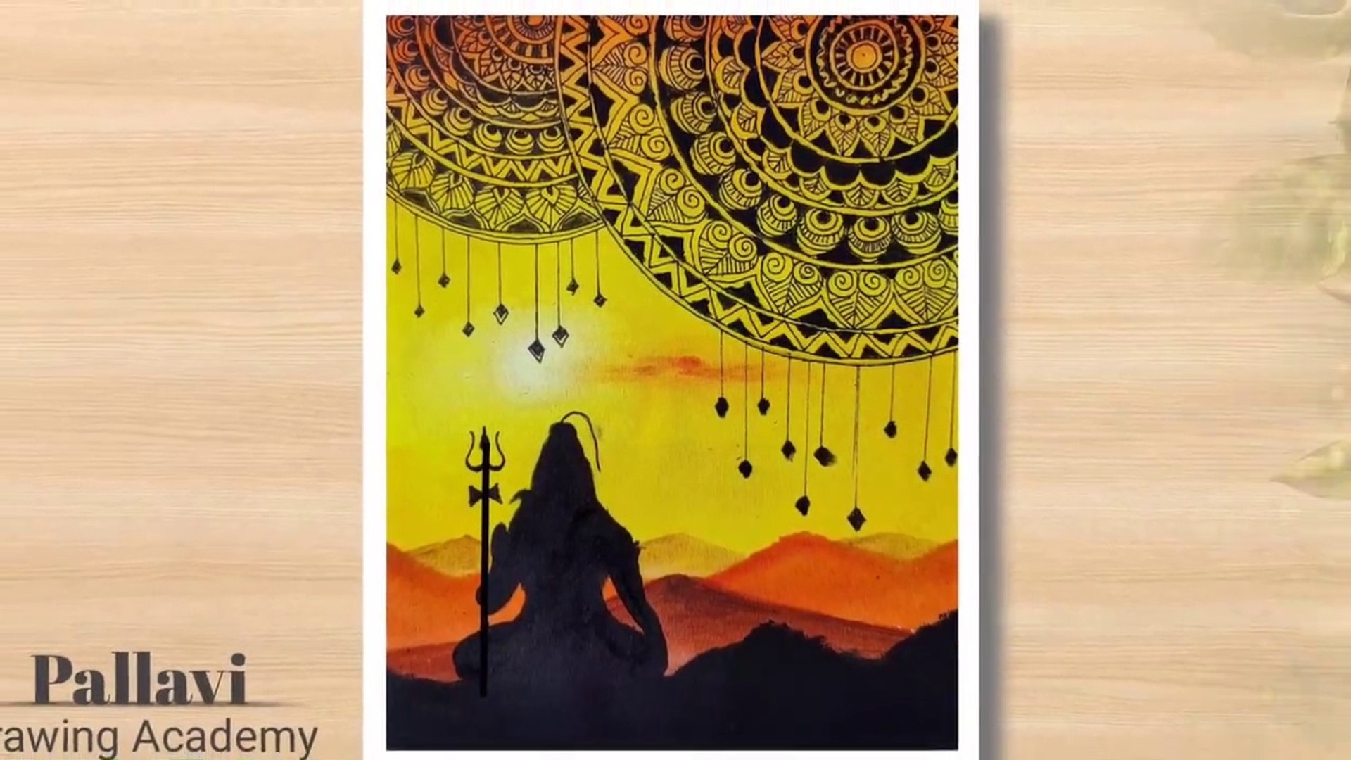 Shiva Drawing Easy With Colour
