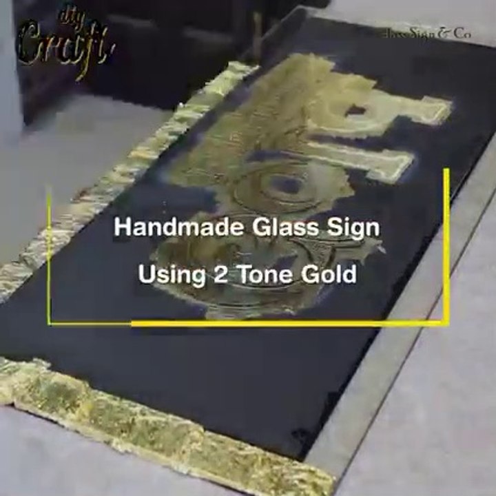 handmade glass sign using 2ton gold Decoration - How to Make a Edge ...