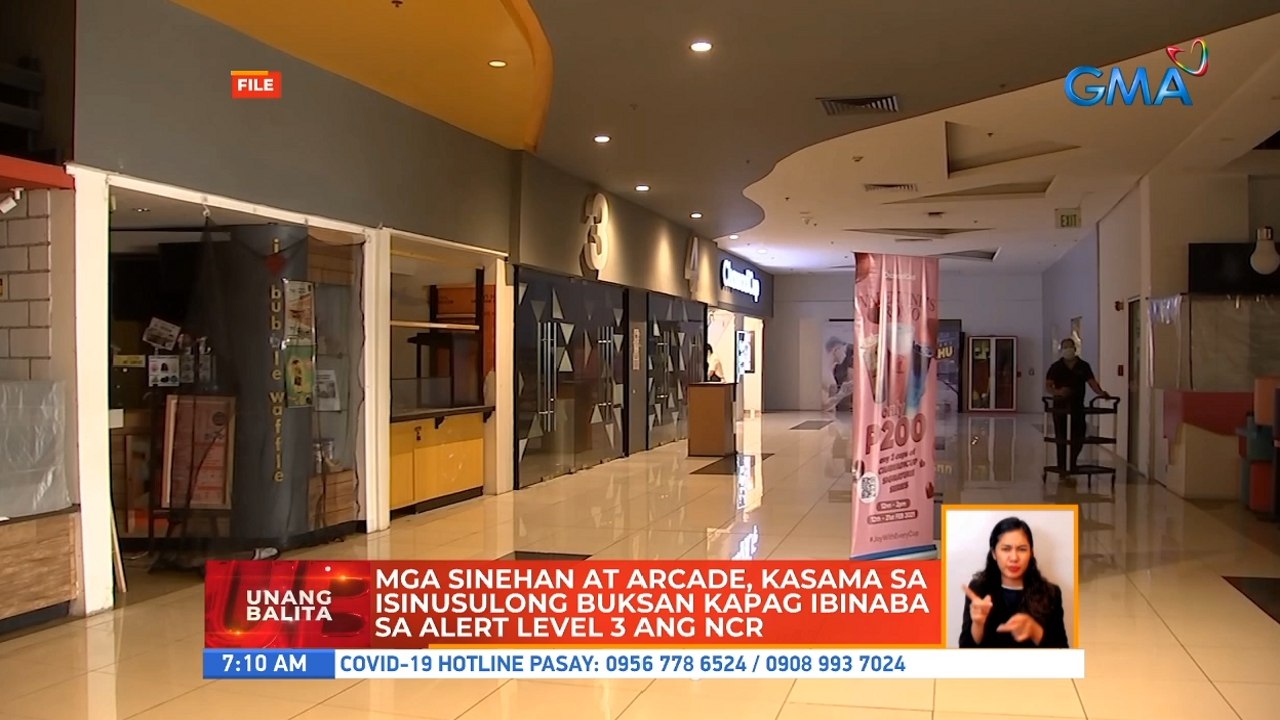 Mga sinehan at arcade, kasama sa isinusulong buksan kapag ibinaba sa ...