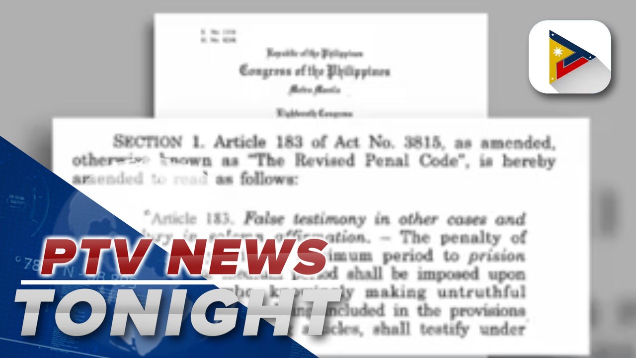 PRRD signs law imposing longer jail term for perjury - video Dailymotion