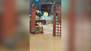 Footage shows burst pipe flood gardens in Lucerne Drive, Whitstable