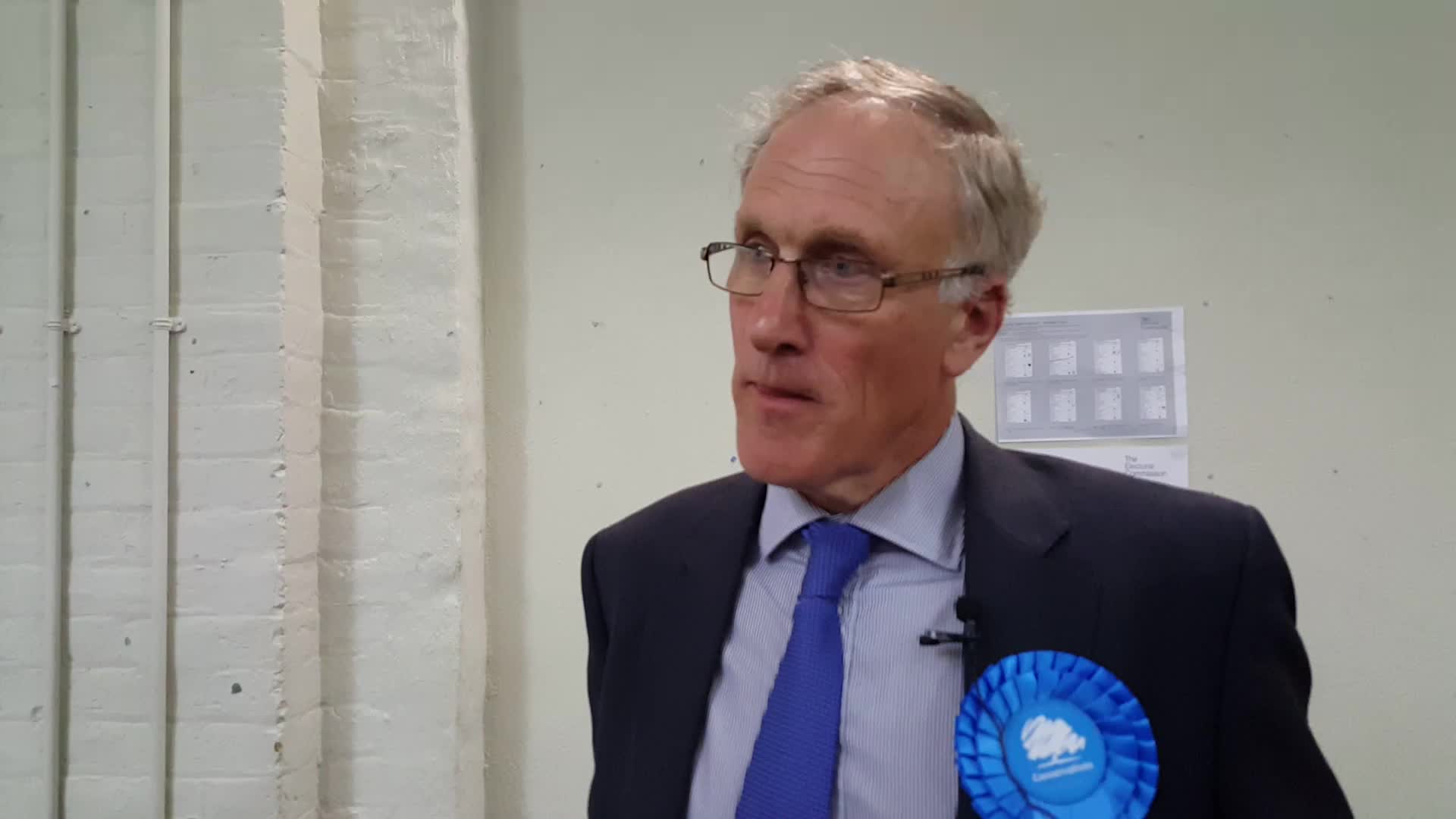 Julian Brazier reacts to losing his Canterbury seat