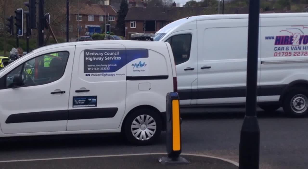 Police car crash causes chaos in Asda car park