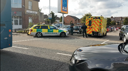 Emergency services outside Aldi in Gillingham