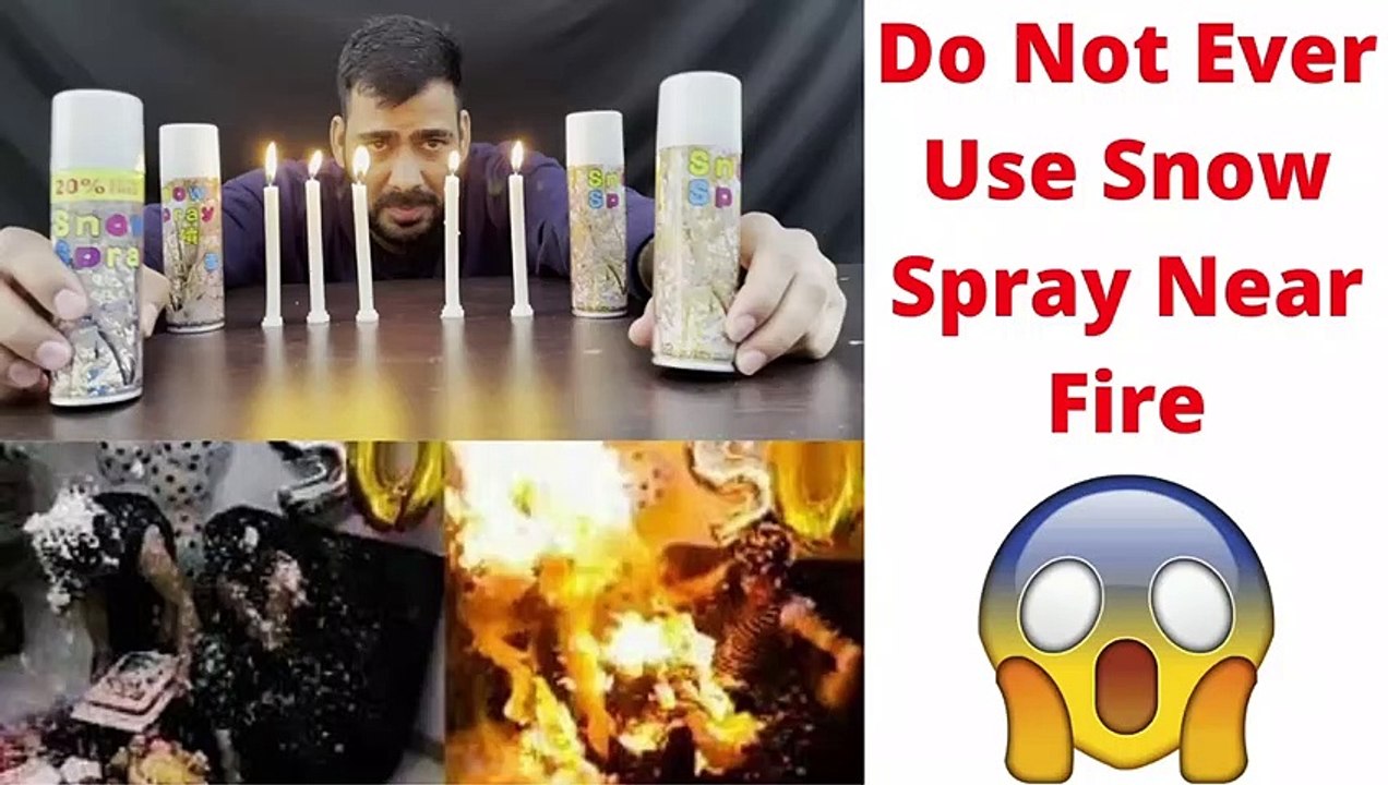 Snow Spray Vs Fire Experiment | Never Use Snow Spray Near Fire. - video ...