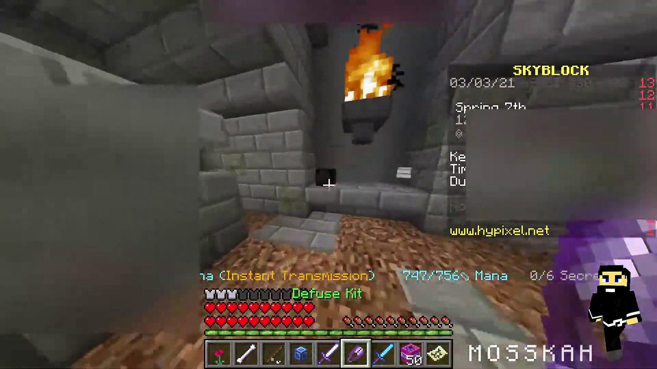 All secrets, 3x1 room 1 - Hypixel's skyblock dungeons, Minecraft ...