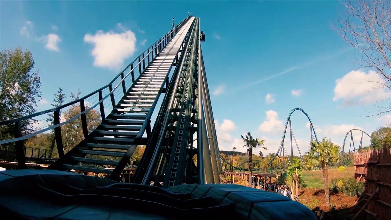 Kondaa Roller Coaster (Walibi Belgium Theme Park - Wavre, Belgium) - 4k ...