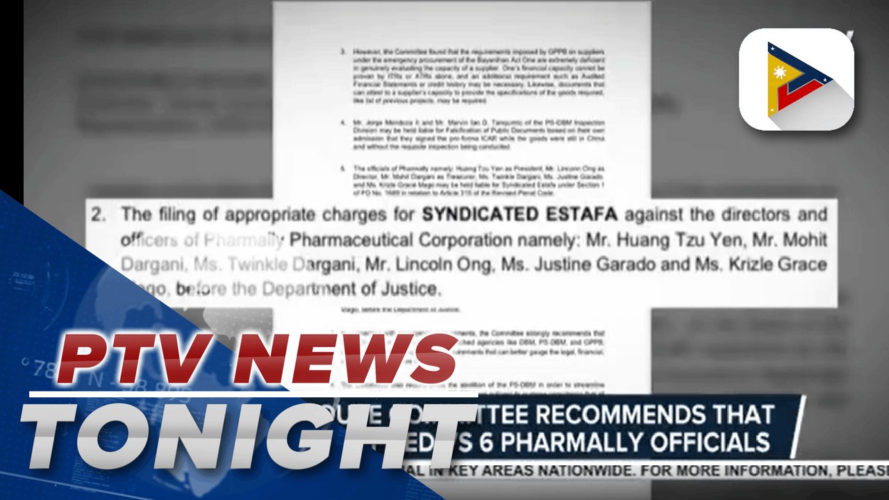 Lower House committee recommends that charges be filed vs 6 Pharmally ...