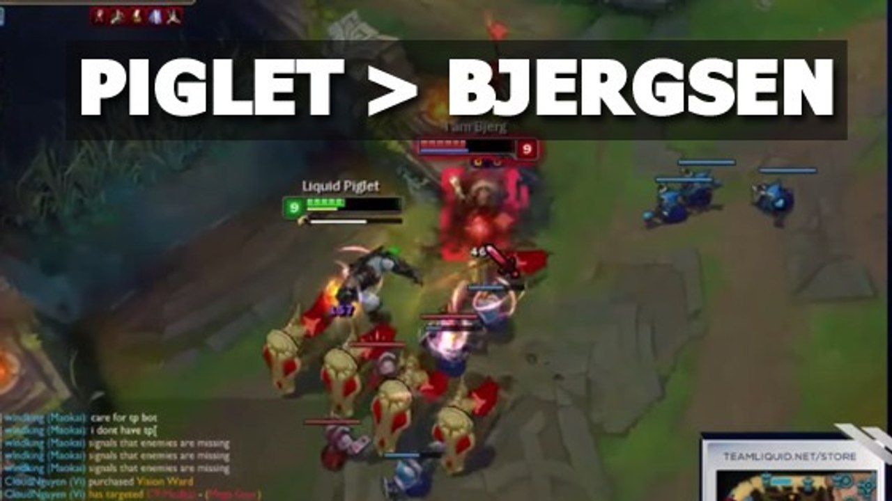 League of Legends : Piglet outplay Bjergsen en 1v1 avec Zed - Vidéo ...