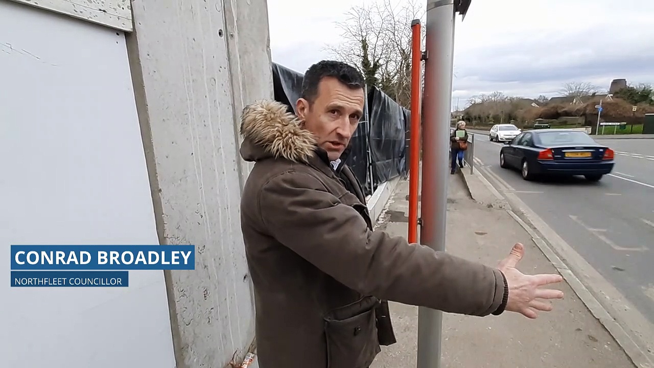 Cllr Conrad Broadley - talking about the bus stop being moved because ...