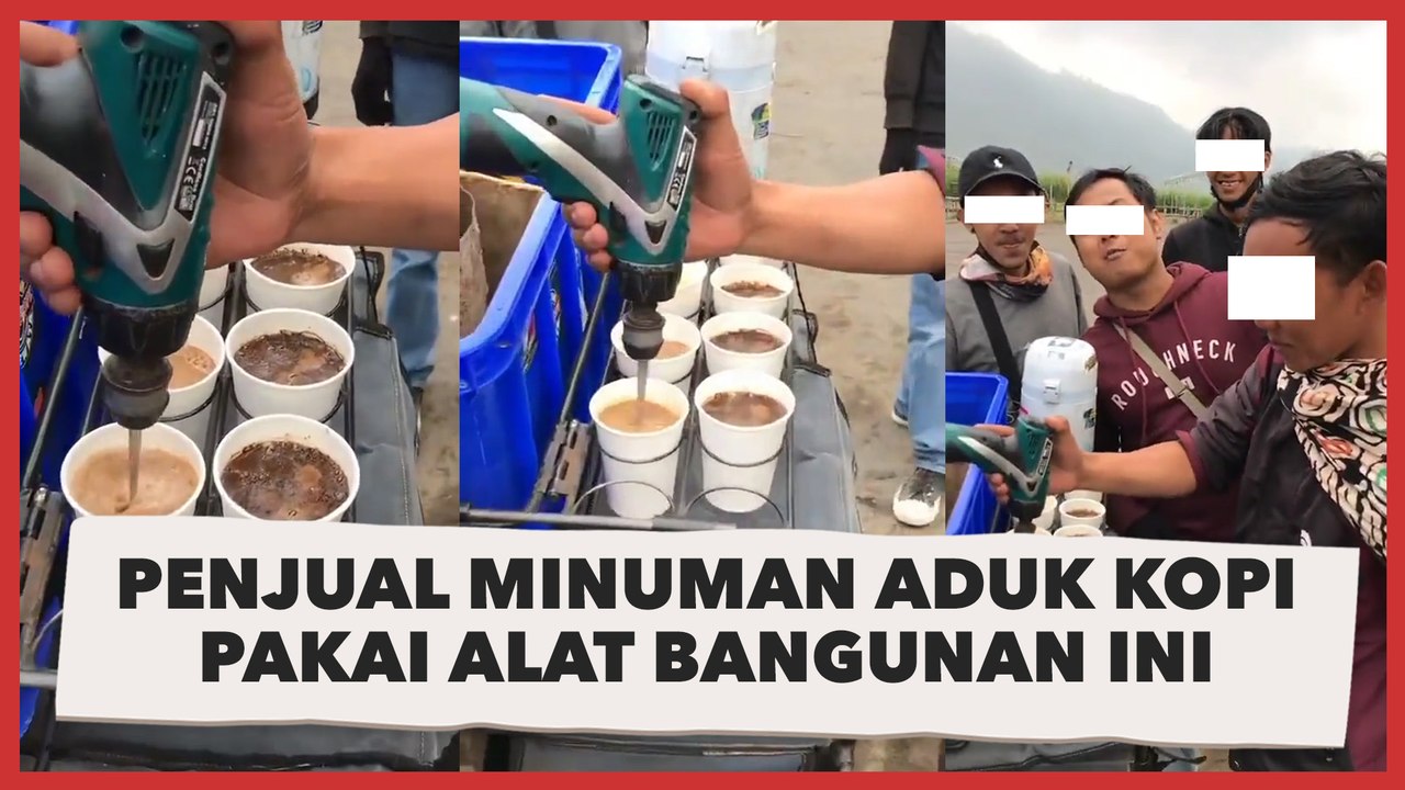 Penjual Minuman Aduk Kopi Pakai Alat Bangunan ini, Warganet: Kuli Senja ...