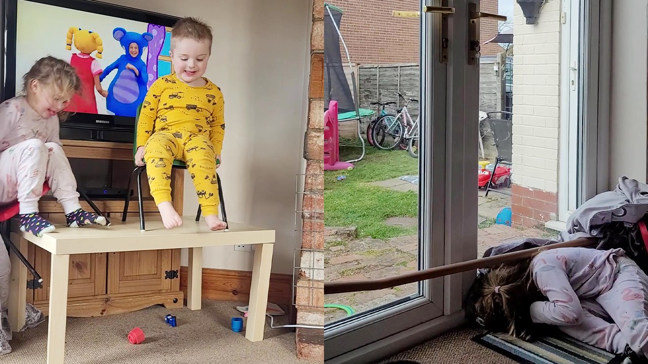 'Girl falls off table after being asked several times by her mom to get ...