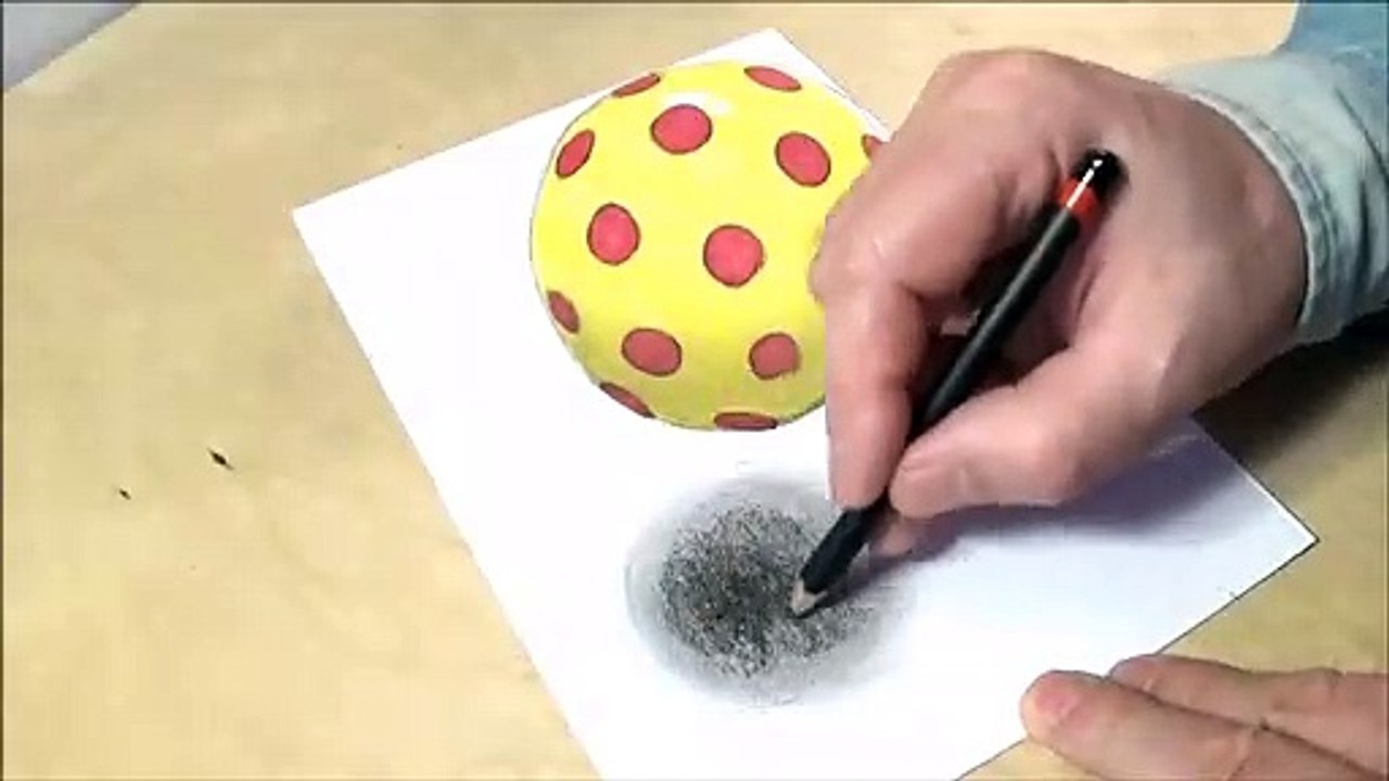 How to Draw Ball - Drawing a 3D Red Dotted Ball - Vamos - video Dailymotion