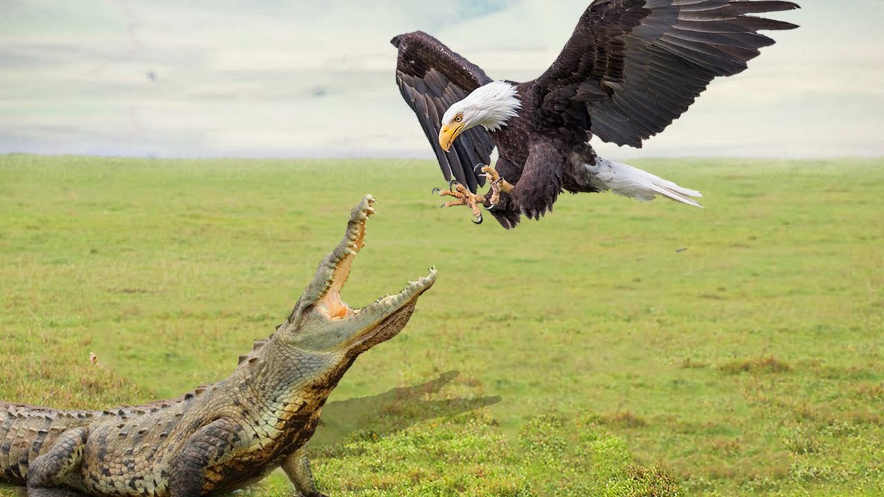 Eagle VS Crocodile,Cheetah,Sanke , Rare moments of kind of sky Eagles ...