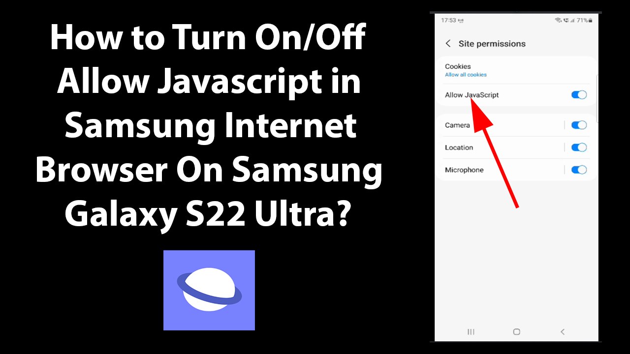 How to Turn On/Off Allow Javascript in Samsung Internet Browser On ...