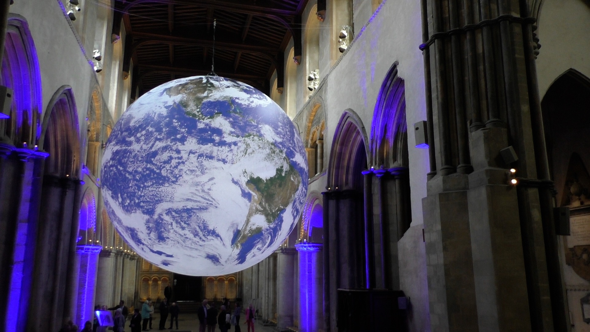 A ginormous Earth sculpture goes on display in Rochester Cathedral