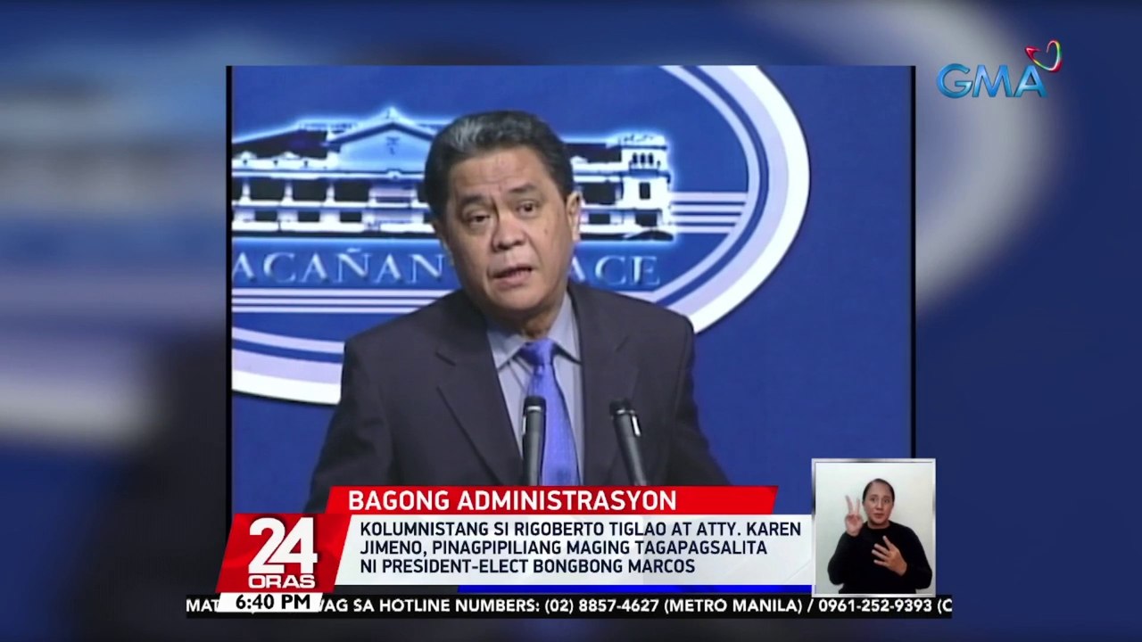 Kolumnistang si Rigoberto Tiglao at Atty. Karen Jimeno, pinagpipiliang ...