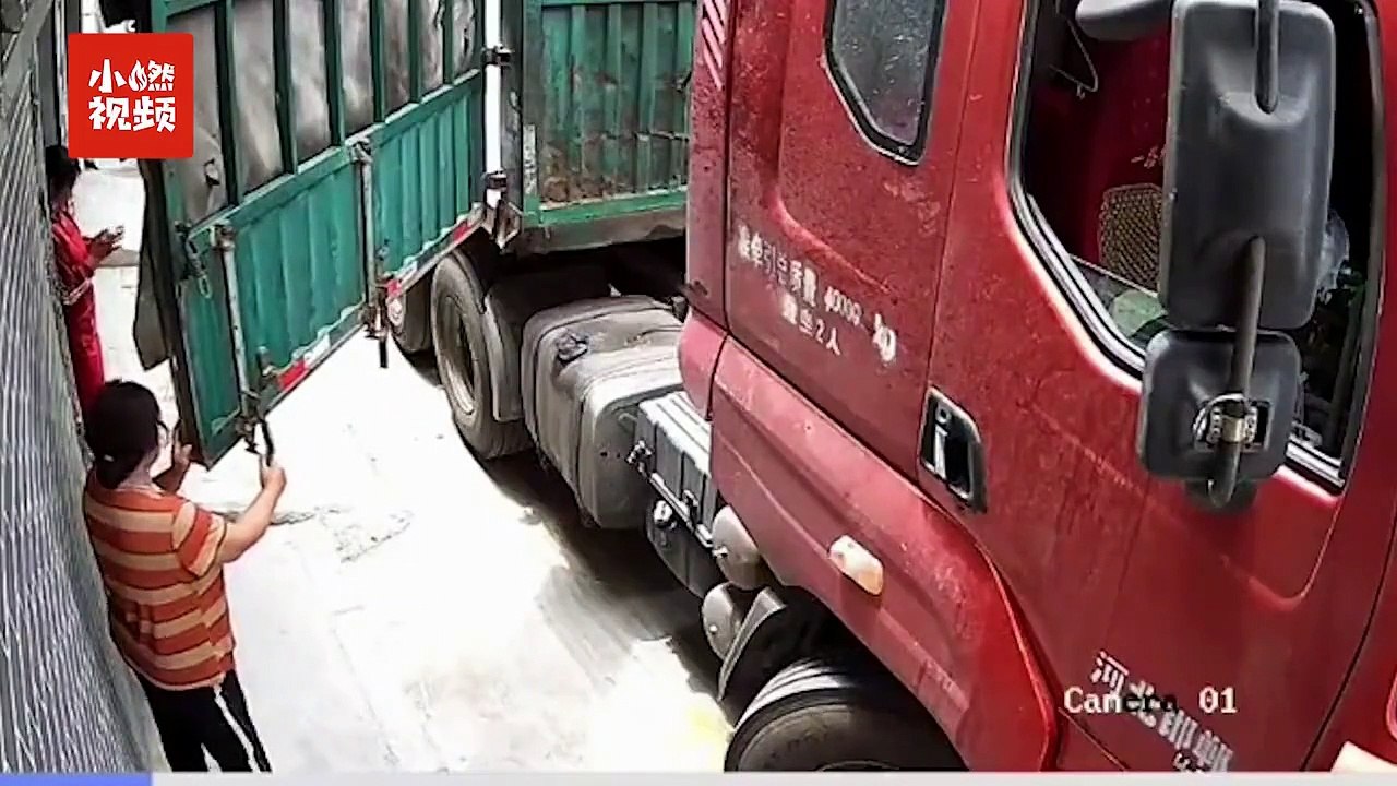 Elle va avoir beaucoup de chance avec ce camion qui recule - Vidéo ...