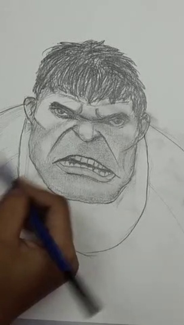 Easy Hulk Face Drawing