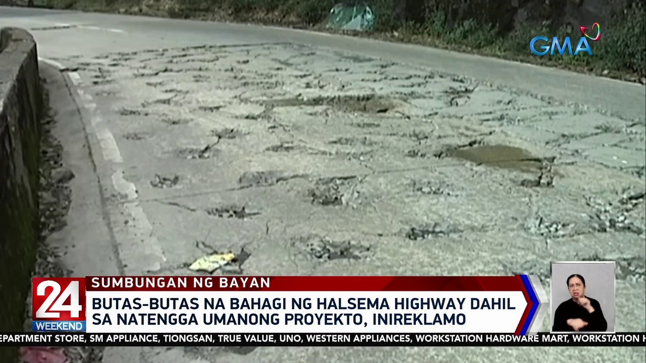 Butas-butas na bahagi ng Halsema Highway dahil sa natengga umanong ...