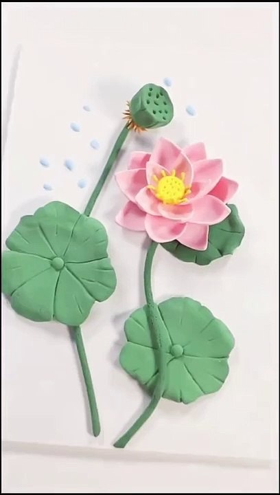 CLAY Lotus Flower and leaves making tutorial - video Dailymotion