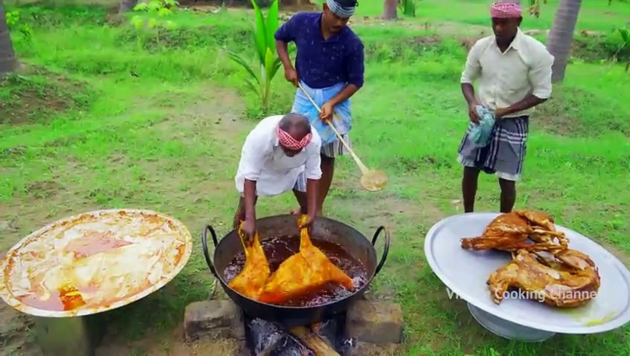3 FULL GOAT FRY Mutton Changezi Recipe Cooking In Village _ Delicious ...