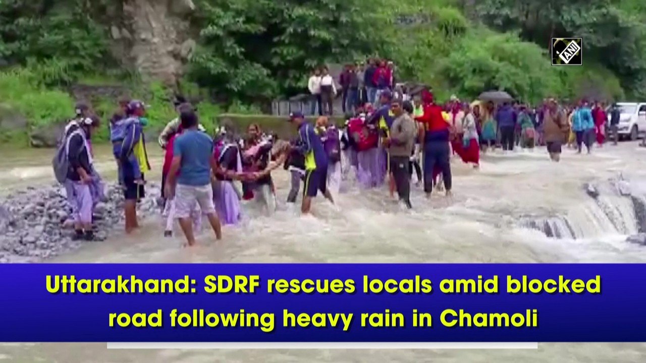 Uttarakhand: SDRF rescues locals amid blocked road following heavy rain in Chamoli - video ...