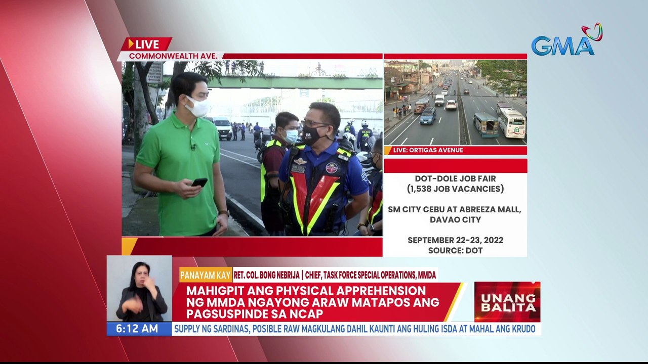 Panayam kay Ret. Col. Bong Nebrija, Chief, Task Force Operations, MMDA ...