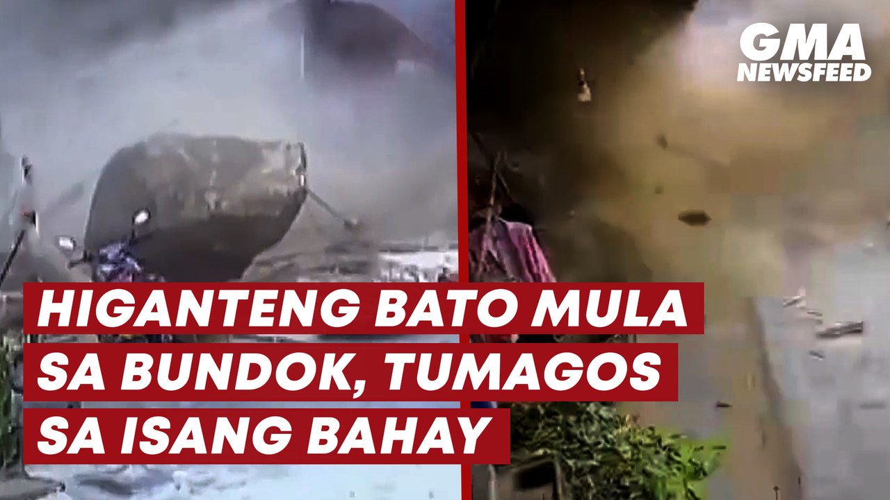 Higanteng bato mula sa bundok, tumagos sa isang bahay | GMA News Feed ...