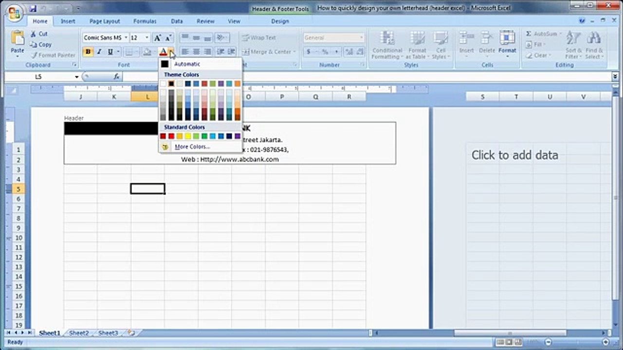 Microsoft excel training _How to Quickly Design Your Own Letterhead ...