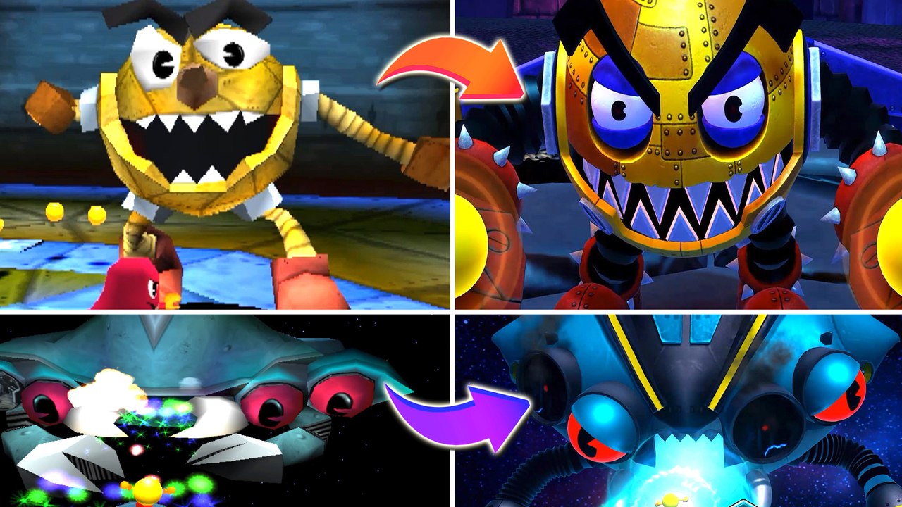 Pac-Man World: Re-PAC All Bosses Side Comparison PS4 & PS1 - video ...