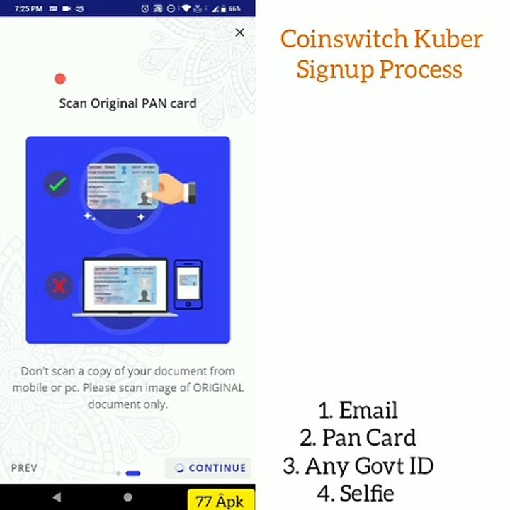 Get FREE 50₹ BTC||Coinswitch Kuber Signup Process||77 Apk - video ...