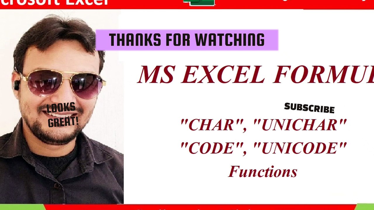 Ms-Excel_CHAR,CODE,UNICHAR_&_UNICODE_Functions - video Dailymotion