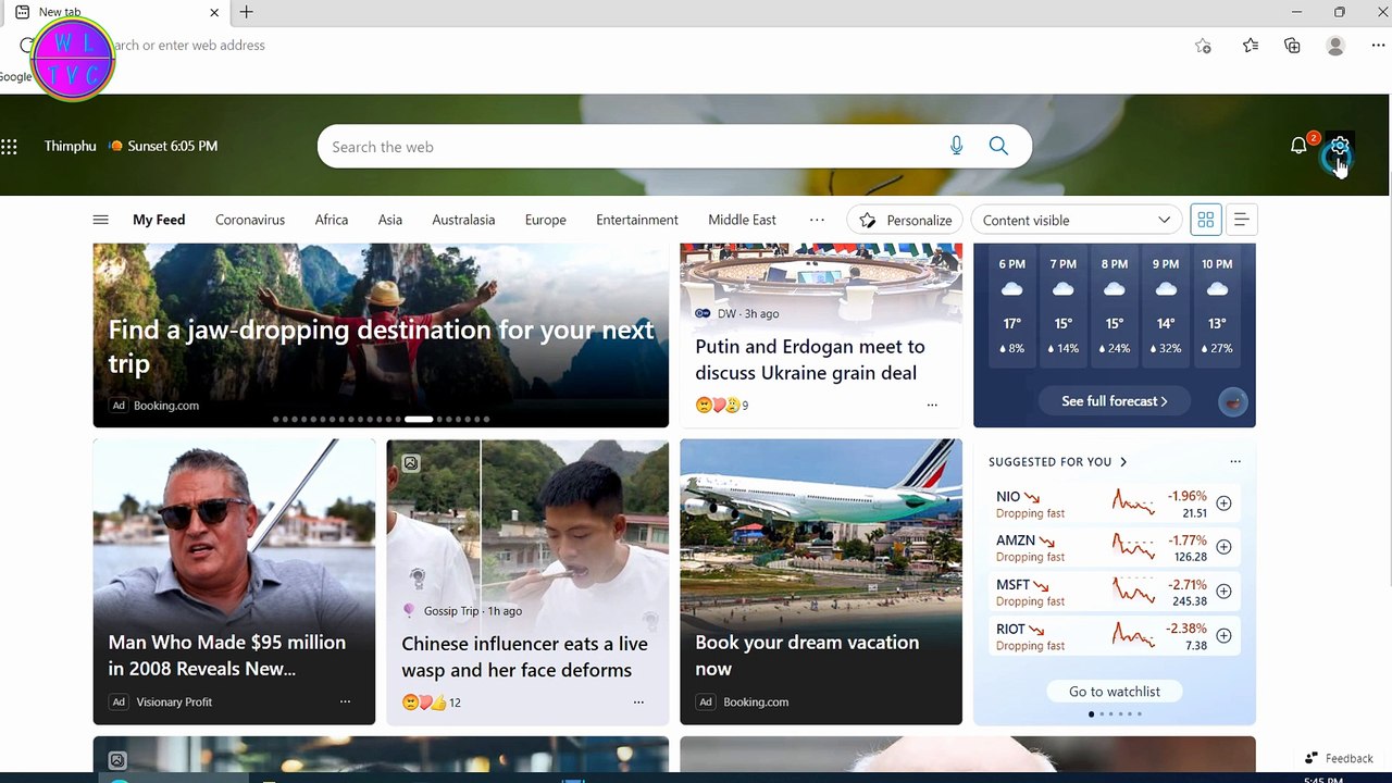 How to turn off News Feed & Background Photo on Microsoft Edge - video ...