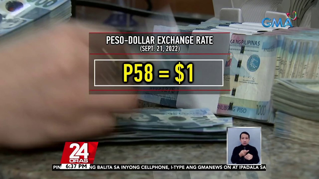 Palitan ng piso kontra dolyar, sumadsad pa sa P58 | 24 Oras - video ...