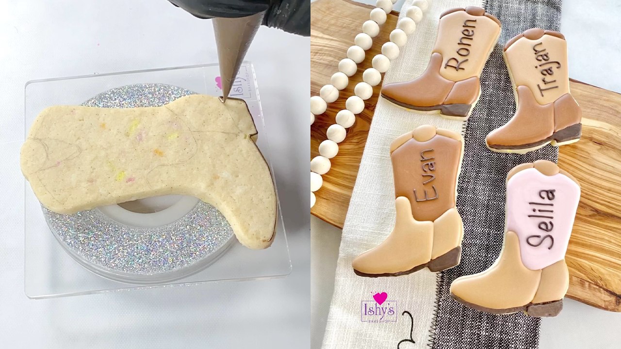 Artist beautifully creates cute personalized 'cowboy boot' cookies ...