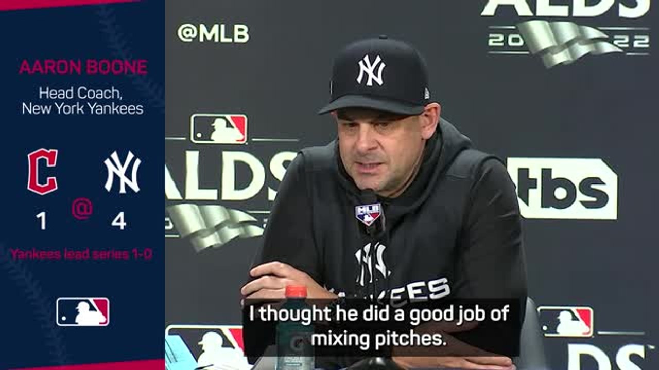 Yankees coach Boone praises 'unpredictable' Cole after Game 1 win ...