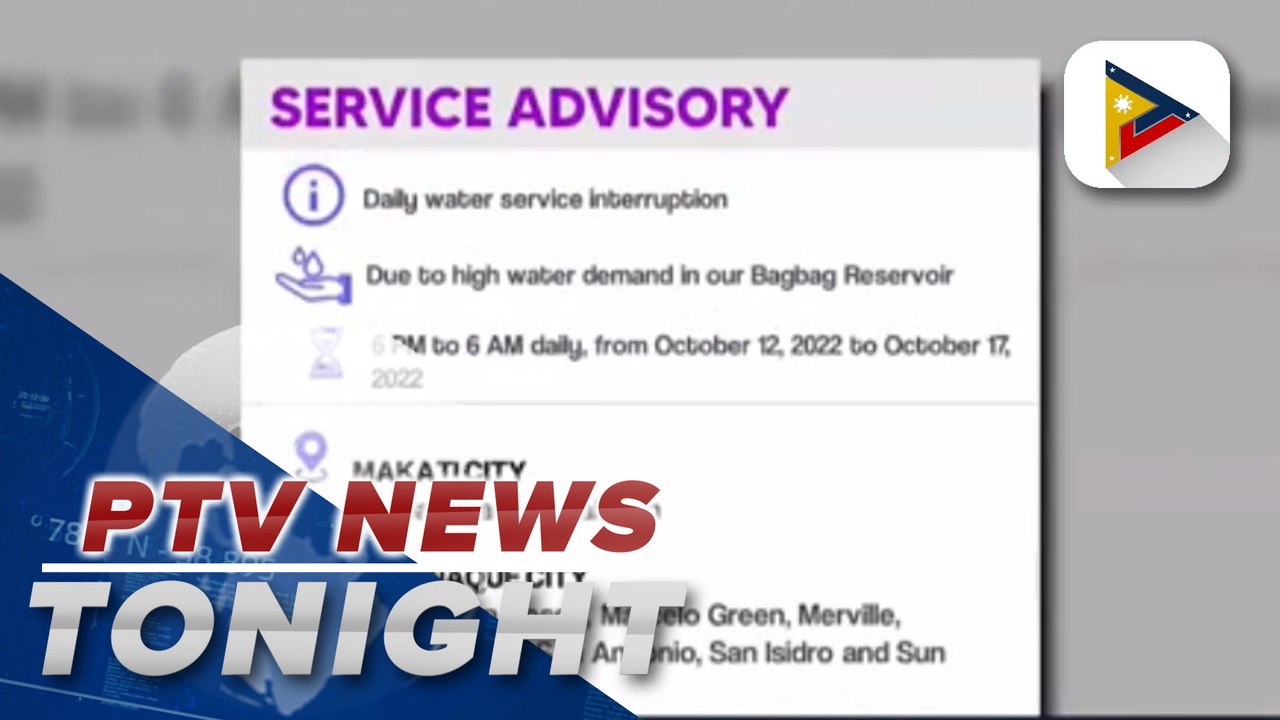 Maynilad Implements Service Interruption In Some Areas In Ncr Until