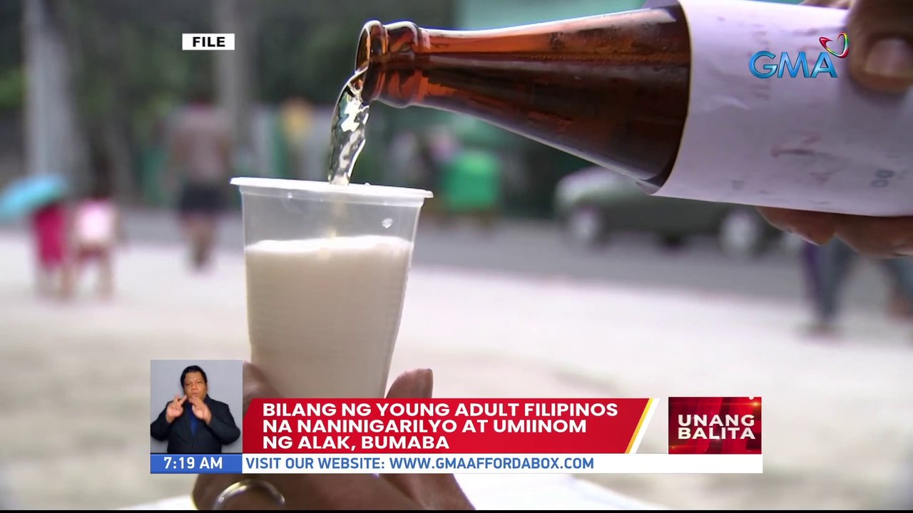 Bilang ng young adult Filipinos na naninigarilyo at umiinom ng alak ...