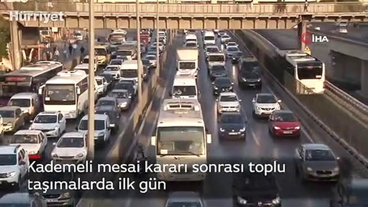 Kademeli mesai kararı sonrası toplu taşımalarda ilk gün - Dailymotion Video