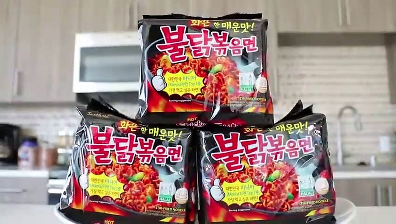 Most Korean Fire Noodles Ever Eaten (x15 Packs) - video Dailymotion