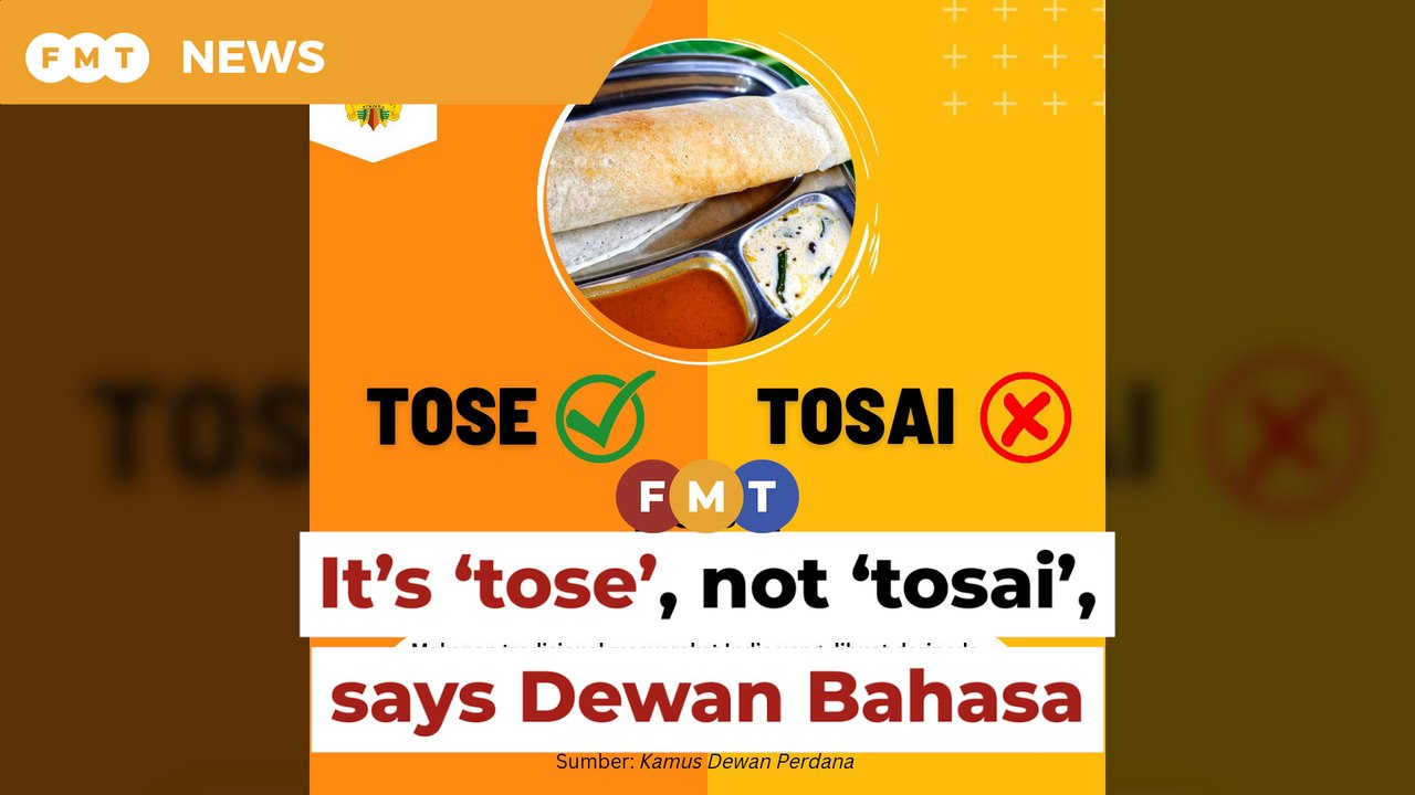 Netizens flip over Dewan Bahasa’s ‘tose’, not ‘tosai’, post - video Dailymotion