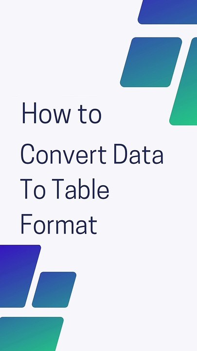 How to convert data into table format in excel - video Dailymotion