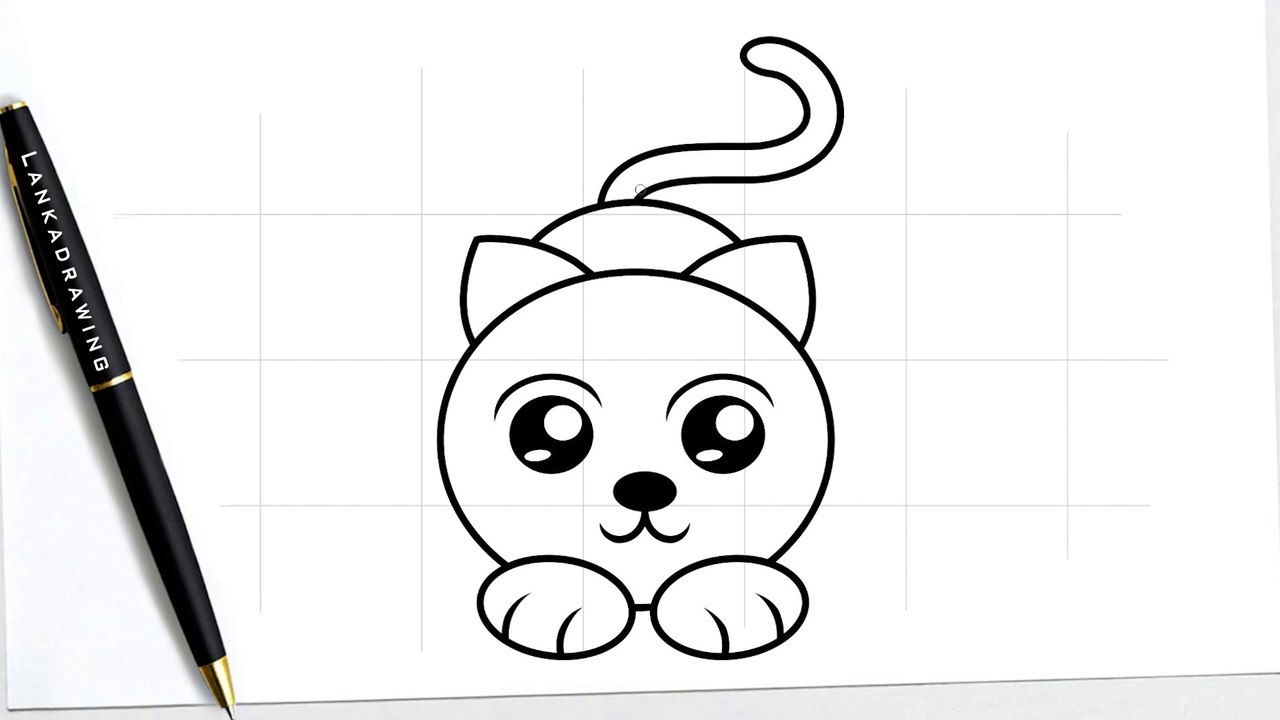 learn to draw a cat from the front cute and simple - video Dailymotion