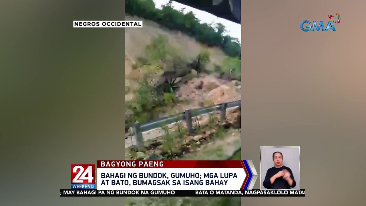 Bahagi ng bundok, gumuho; mga lupa at bato, bumagsak sa isang bahay ...