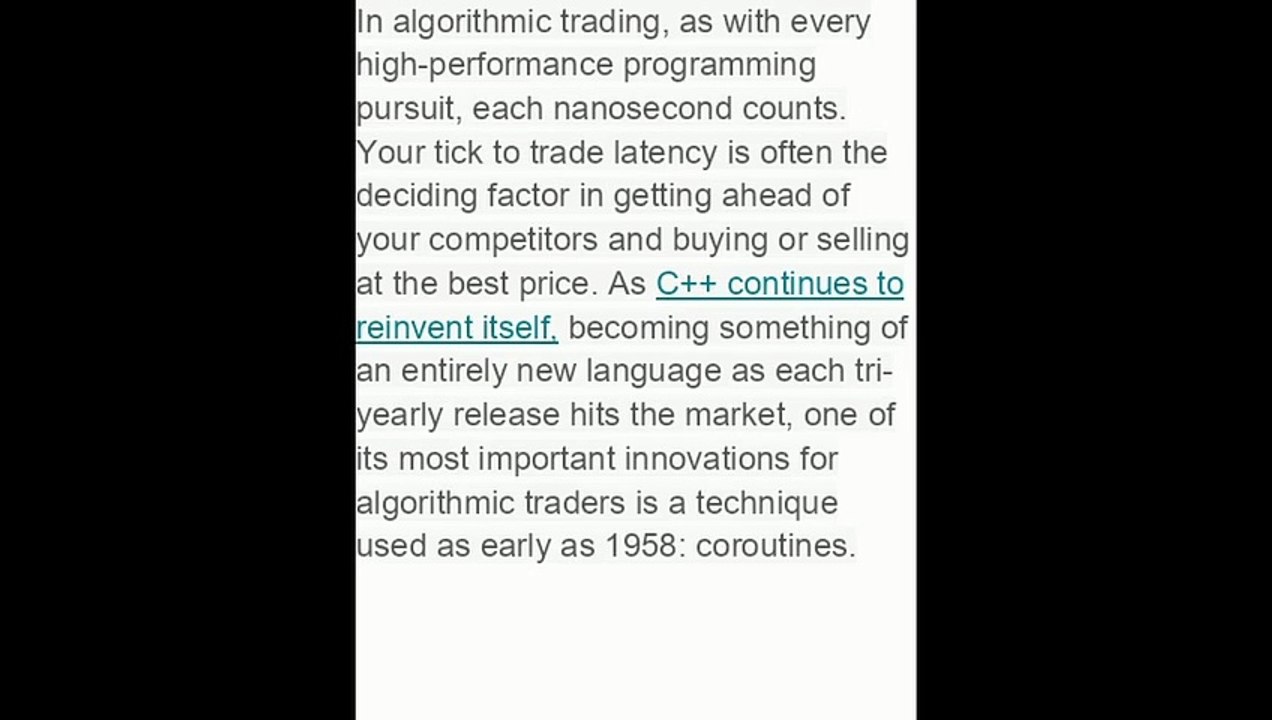 The future of C++ algorithmic trading is a ... - video Dailymotion