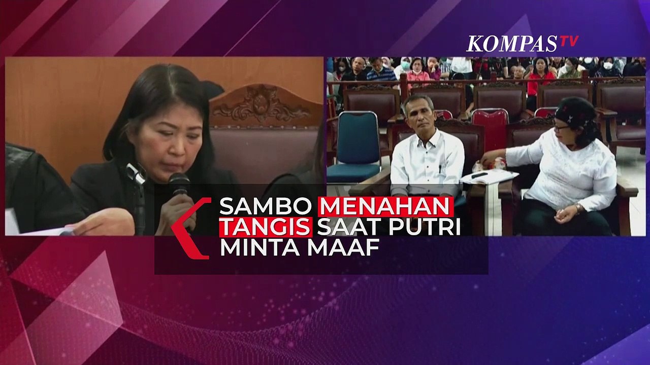Sambo Menahan Tangis Saat Putri Minta Maaf pada Orangtua Yosua - Video Dailymotion