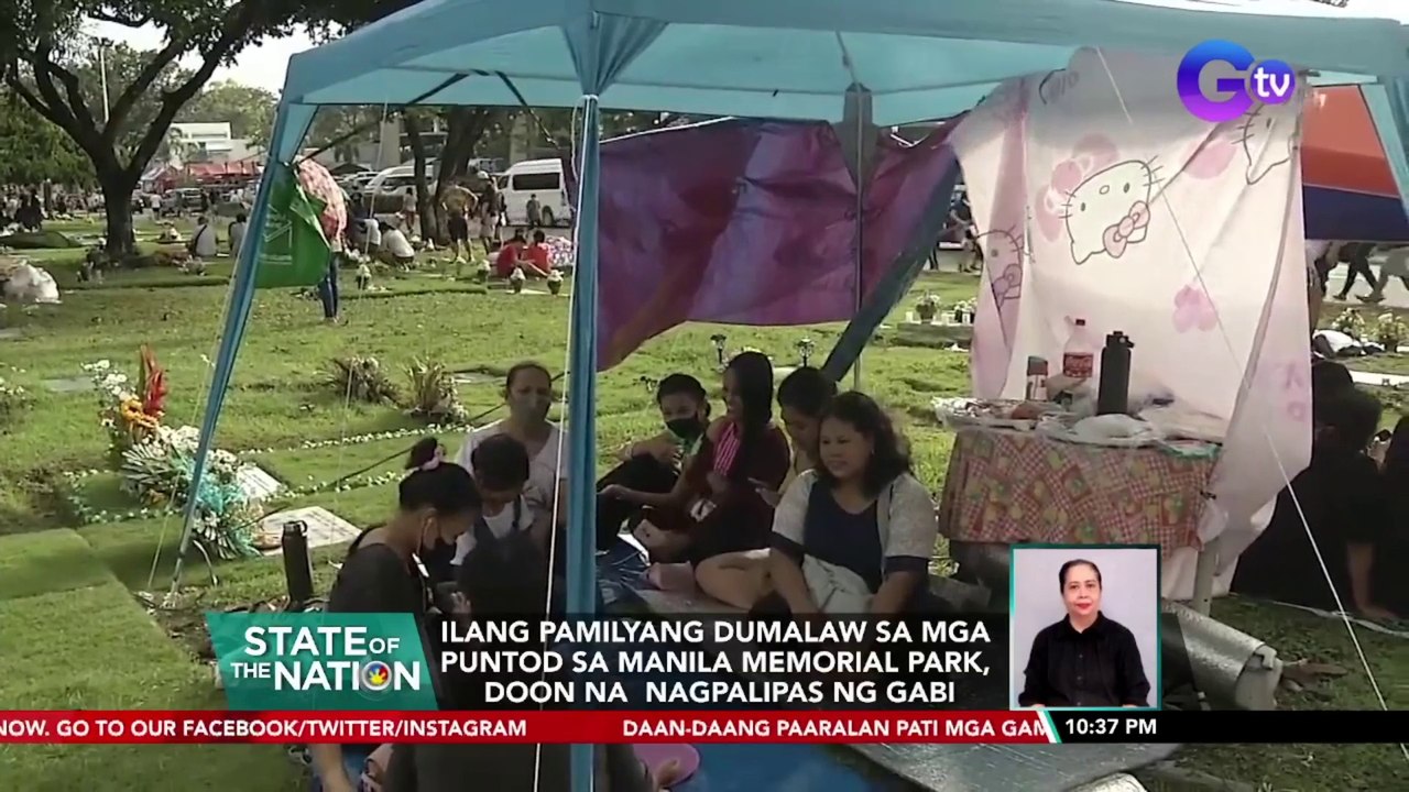 Ilang pamilyang dumalaw sa mga puntod sa Manila Memorial Park, doon na ...